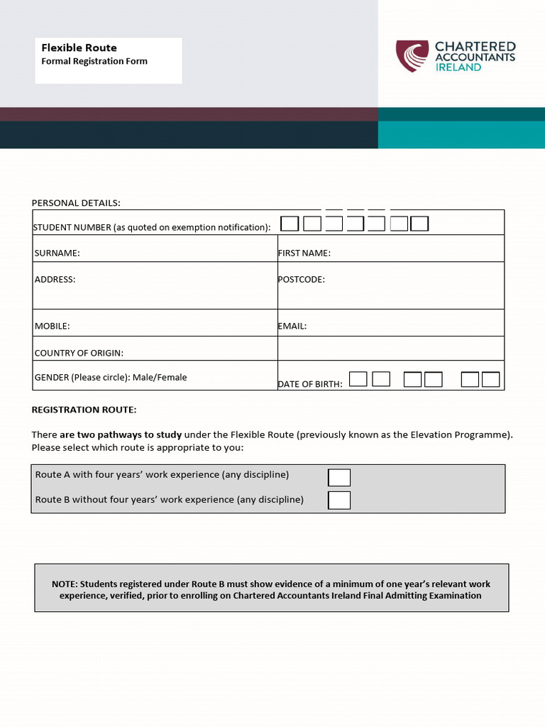 Flexible Route Registration Form 24-25 | PDF