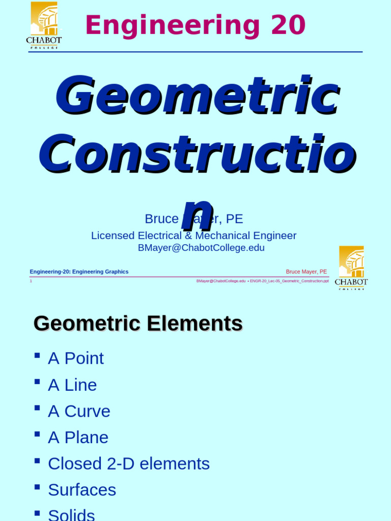 Geometric Construction Techniques in Engineering | PDF | Line (Geometry ...