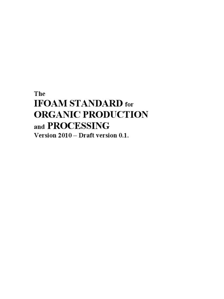 Ifoam Standard Organic Production Processing: The For | PDF | Organic ...
