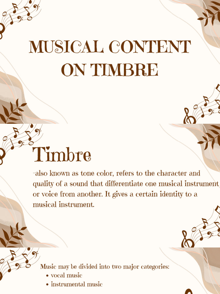 Understanding Musical Timbre and Ensembles | PDF