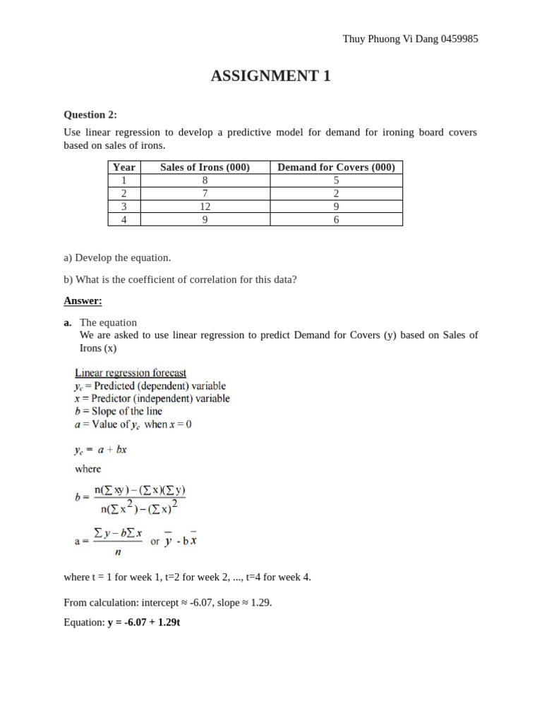 Assignment 1 Question 2&3 0459985 | PDF | Moving Average | Linear ...