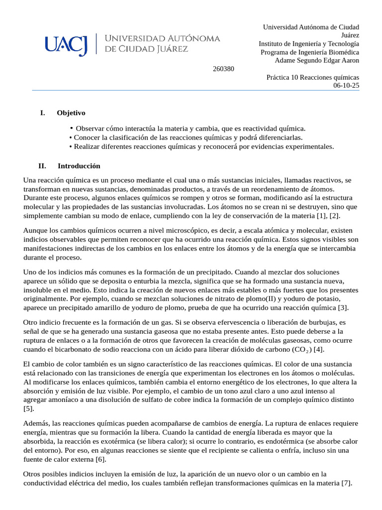 Bitacora 9 | PDF | Química | Redox