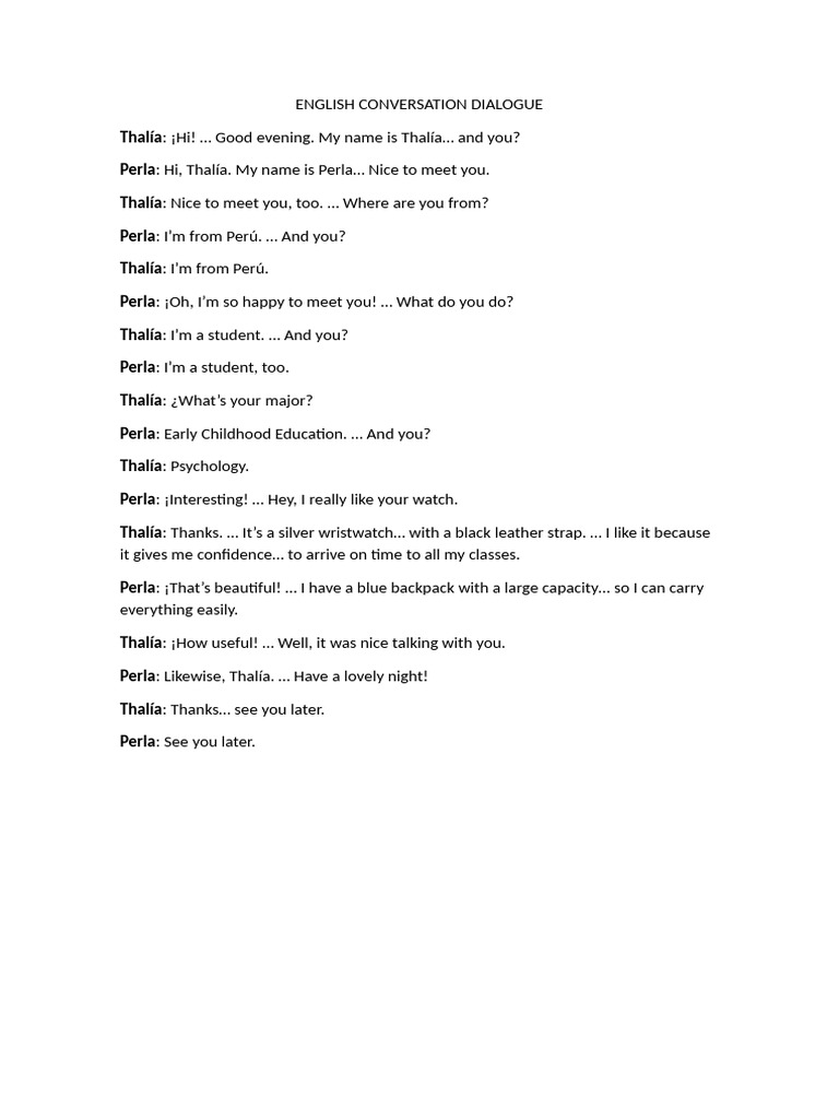 English Conversation Dialogue | PDF