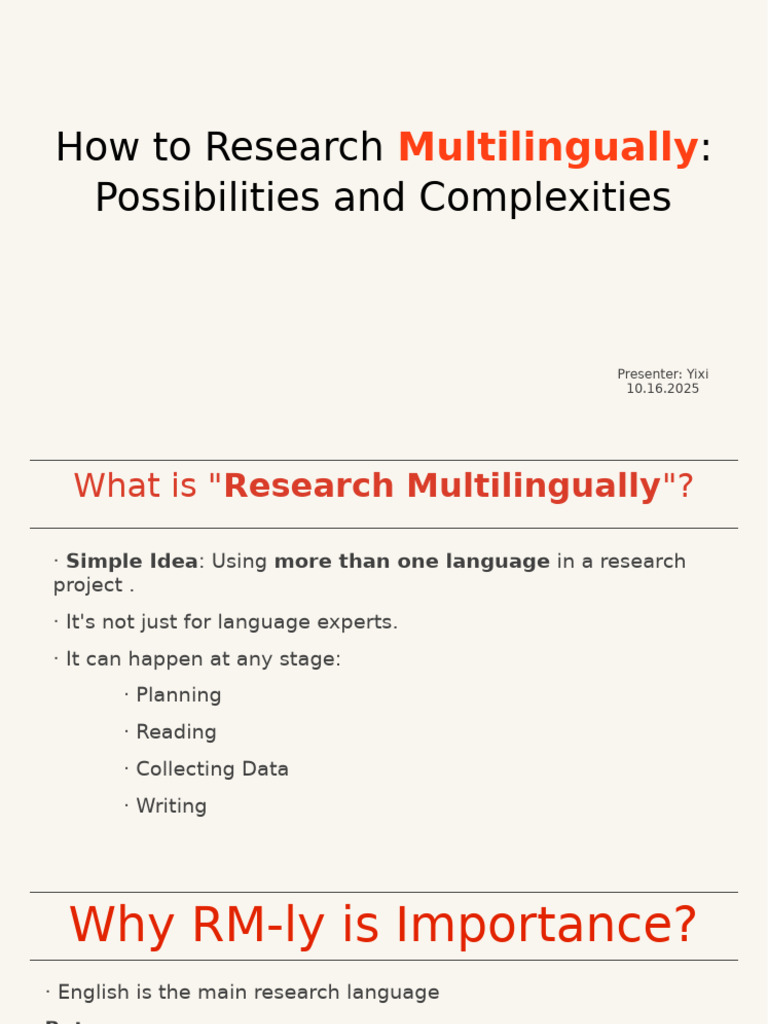 How To Research Multilingually-Yixi | PDF | Thought | Translations