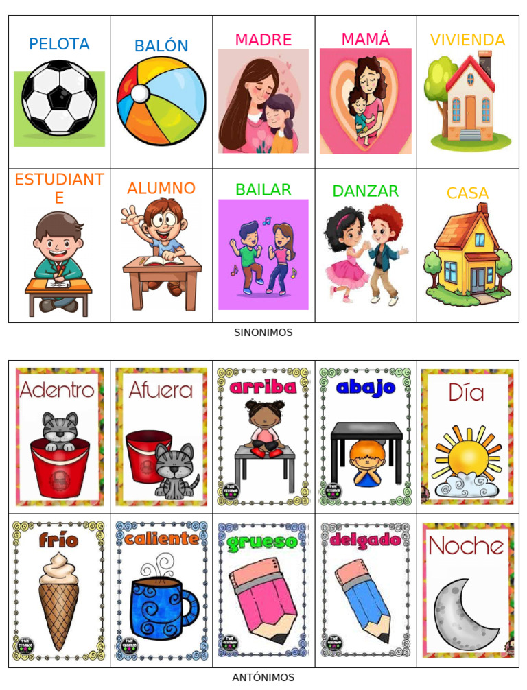 Memoria Sinonimos y Antonimos | PDF