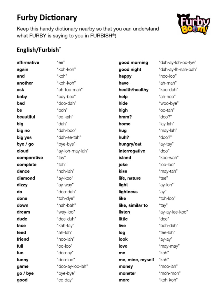 Furbish Language Dictionary | PDF