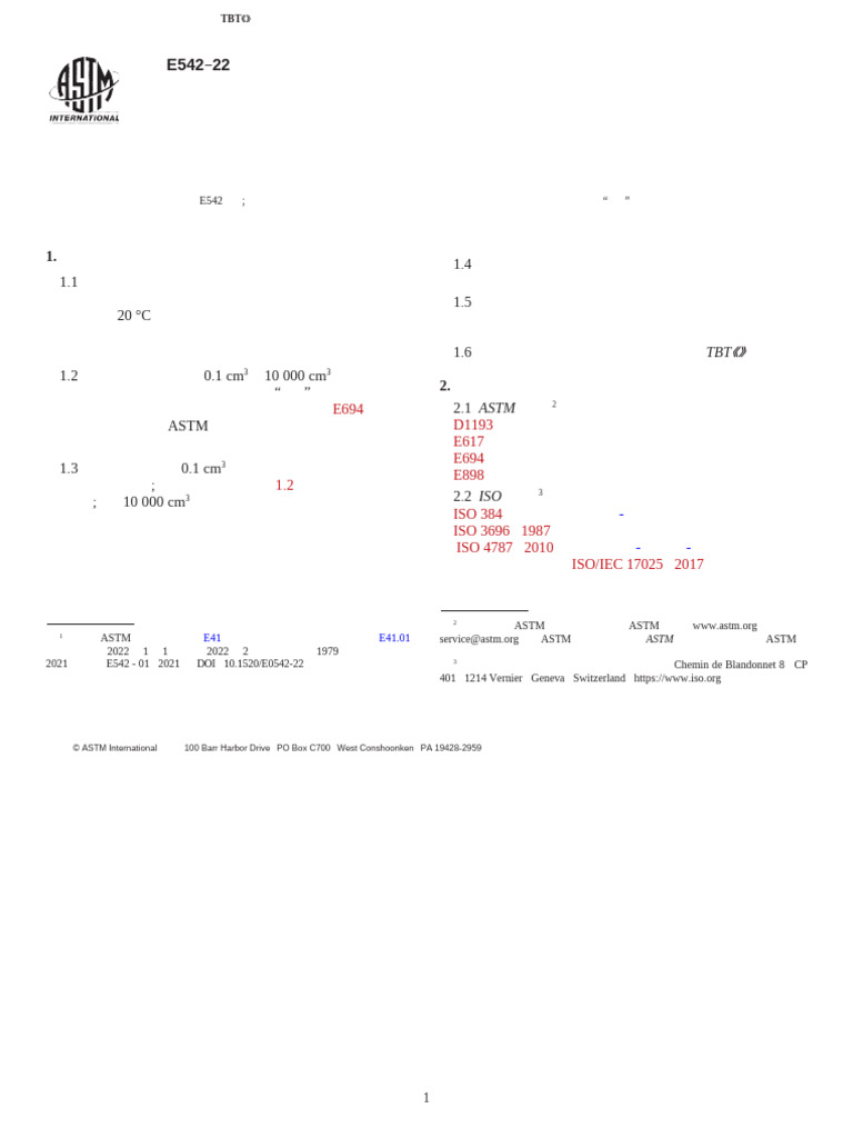 ASTM E542-22 (1) (1) | PDF