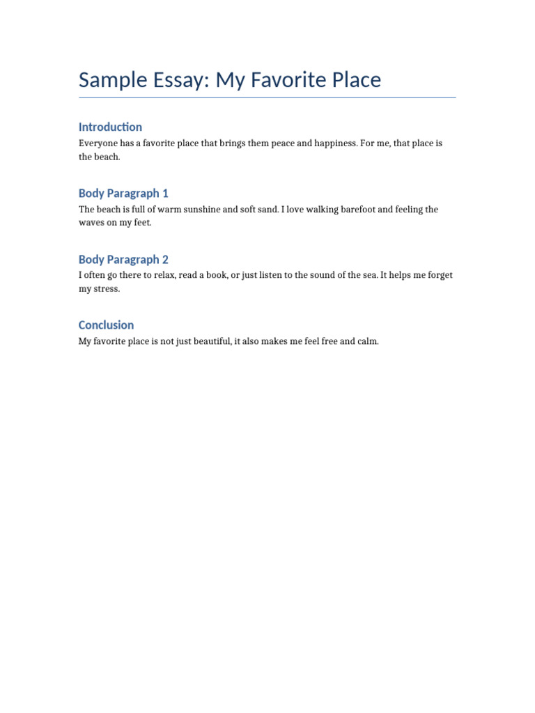 My Favorite Place: The Beach | PDF