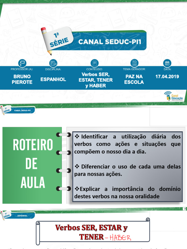 Uso de los verbos SER, ESTAR y TENER | PDF | Sintaxis | Relaciones ...