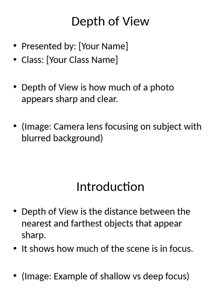 Understanding Depth of View in Photography | PDF