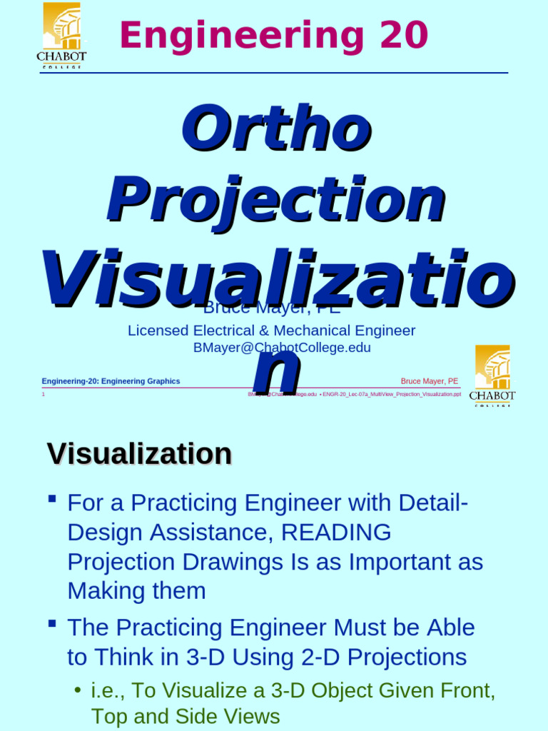 ENGR-20 Lec-07a Sp05 MultiView Projection Visualization | PDF ...