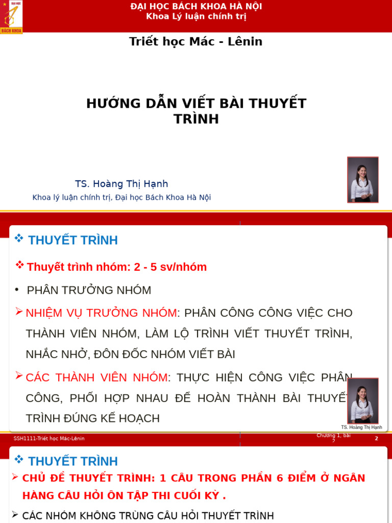 Huong Dan Lam Thuyet Trinh - Hanh | PDF