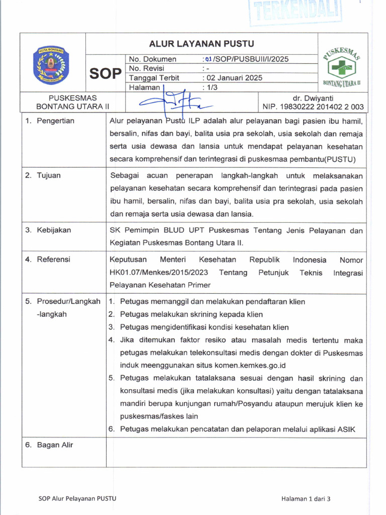 01 Sop Pelayanan Pustu | PDF