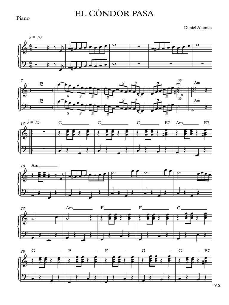 Partition de "El Cóndor Pasa" au Piano | PDF | Ouverture (échecs) | Échecs