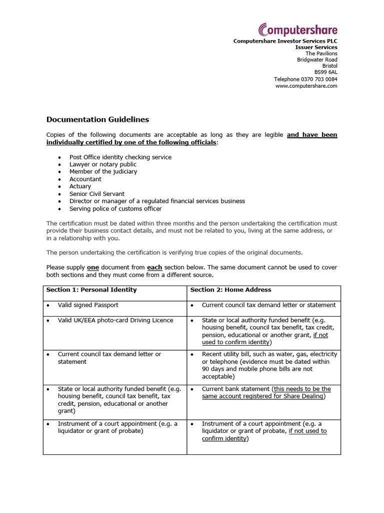 Document Certification Guidelines | PDF