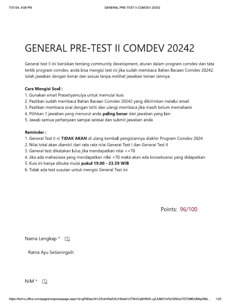 PRE General Test 2 | PDF