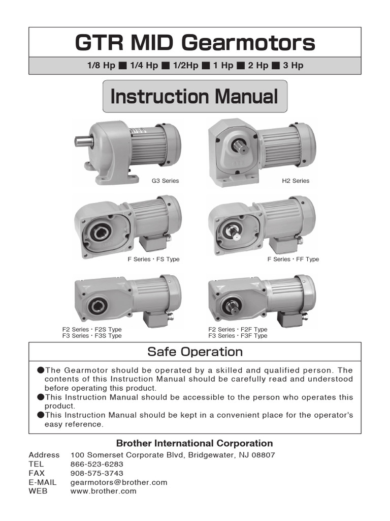 GTR MID Gearmotor Safety Manual | PDF | Power Inverter | Rectifier