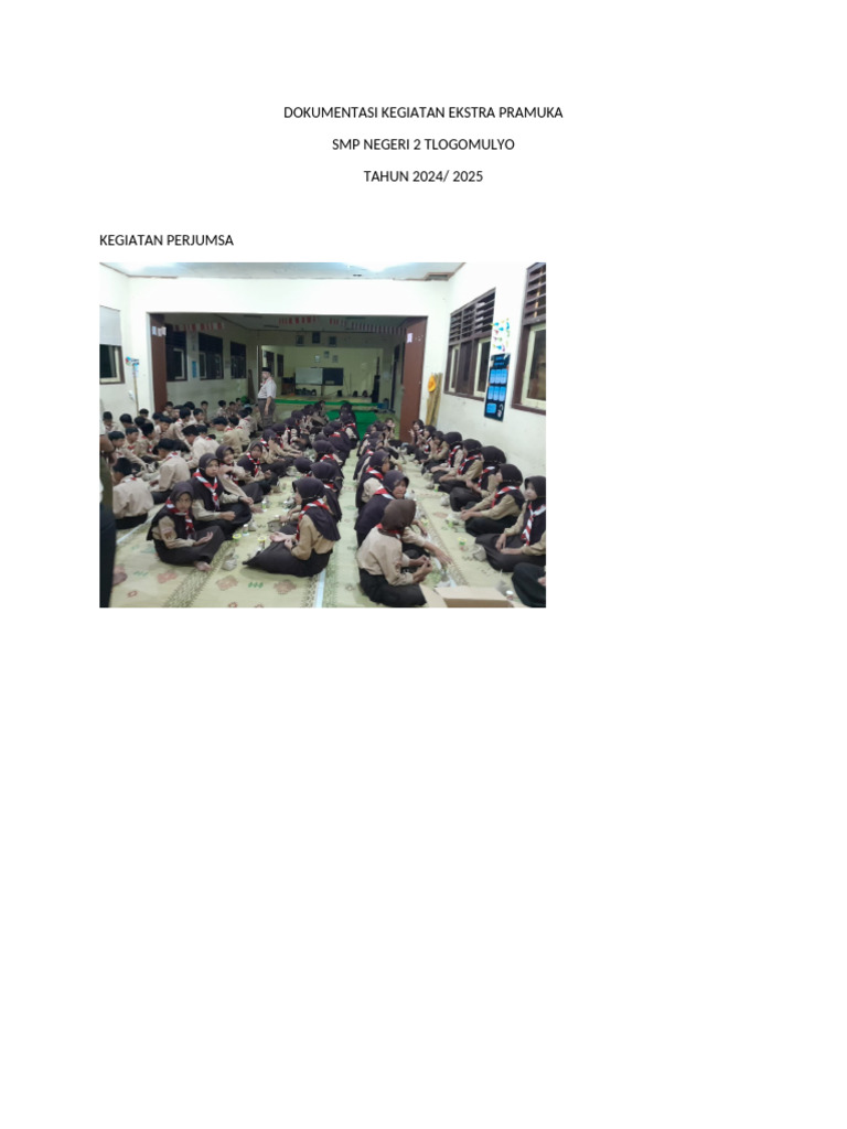 Dokumentasi Kegiatan Ekstra Pramuka | PDF