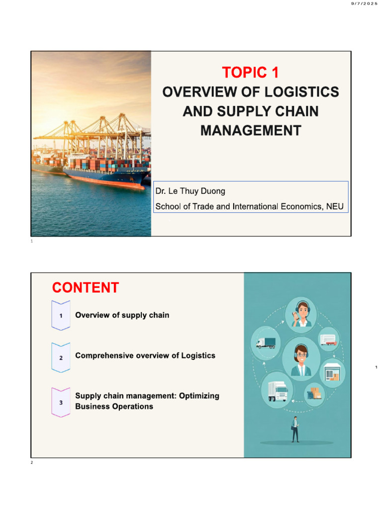 Topic 1 - Overview of LSCM (Student) (LMS) | PDF