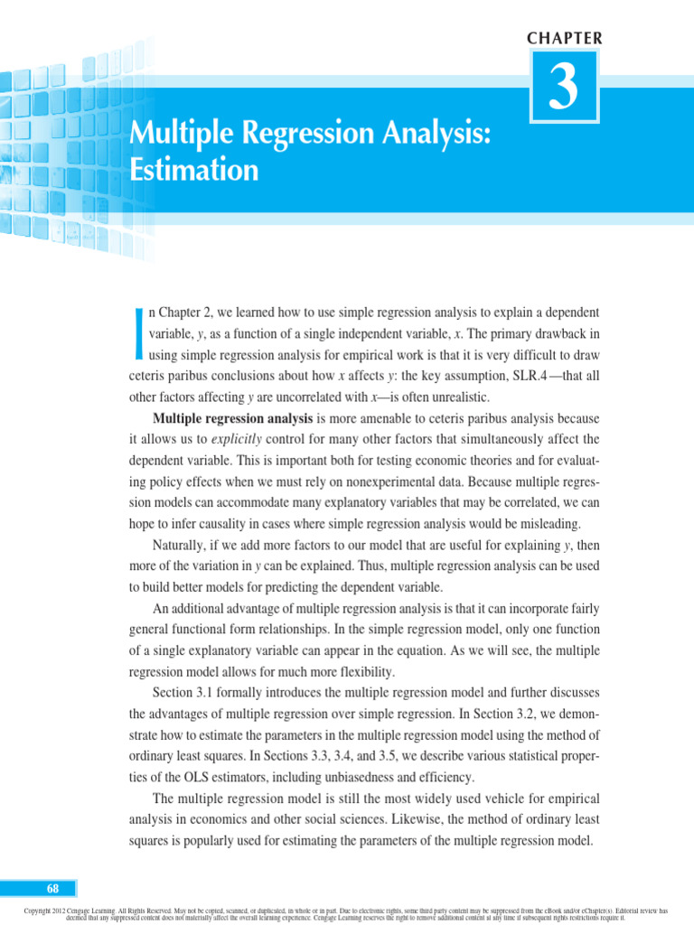 Chapter 3 Multiple Regression Analysis | PDF | Regression Analysis | Ordinary Least Squares