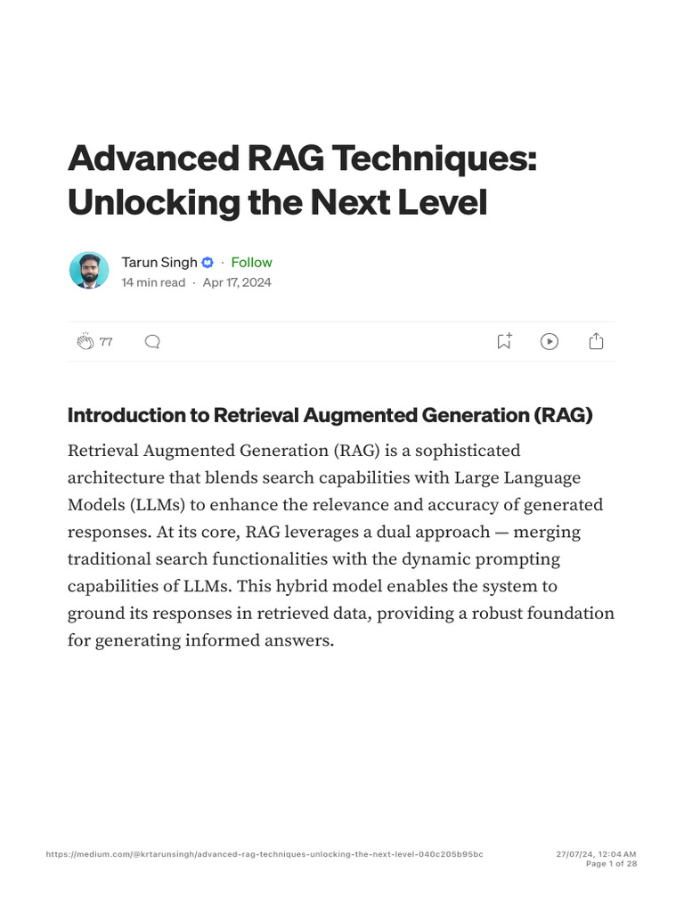 Advanced RAG Techniques Explained | PDF | Information Retrieval ...