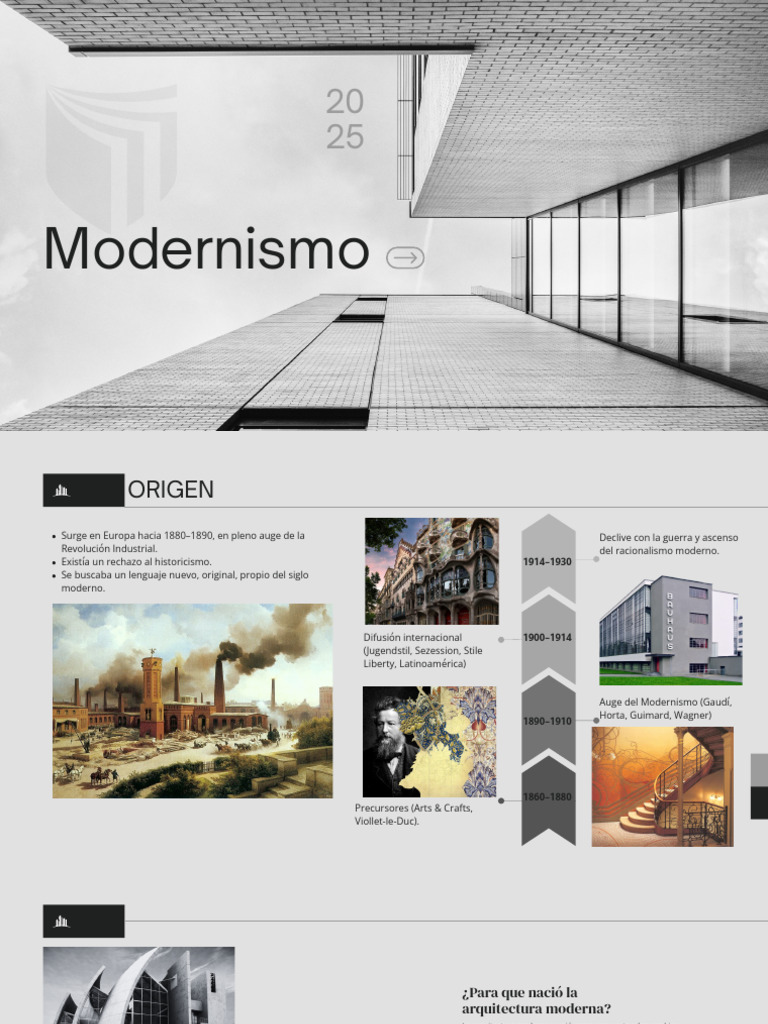 Gray White Grayscale Architecture Presentation | PDF | Art Nouveau