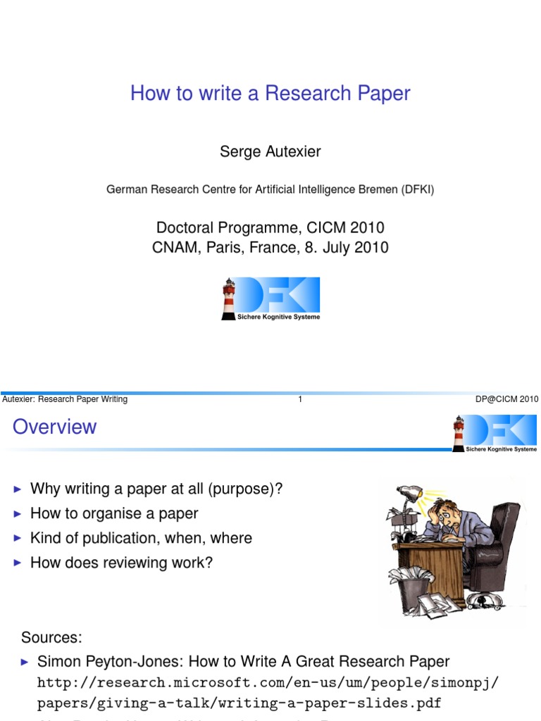 How To Write A Research Paper: Serge Autexier | PDF | Academic ...