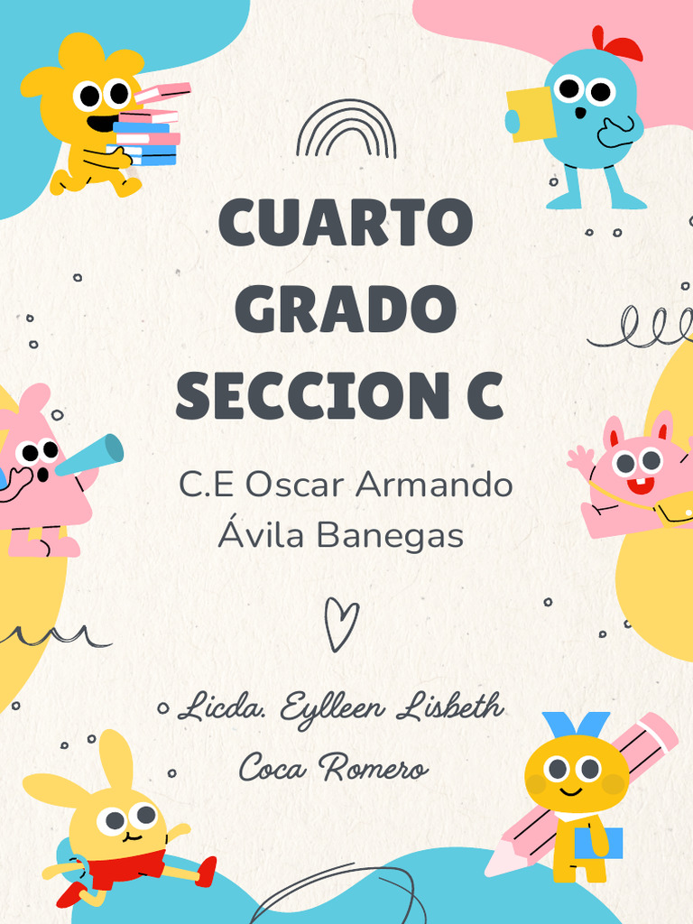 Documento A4 Portada Carátula Proyecto Infantil Ilustrada Multicolor ...