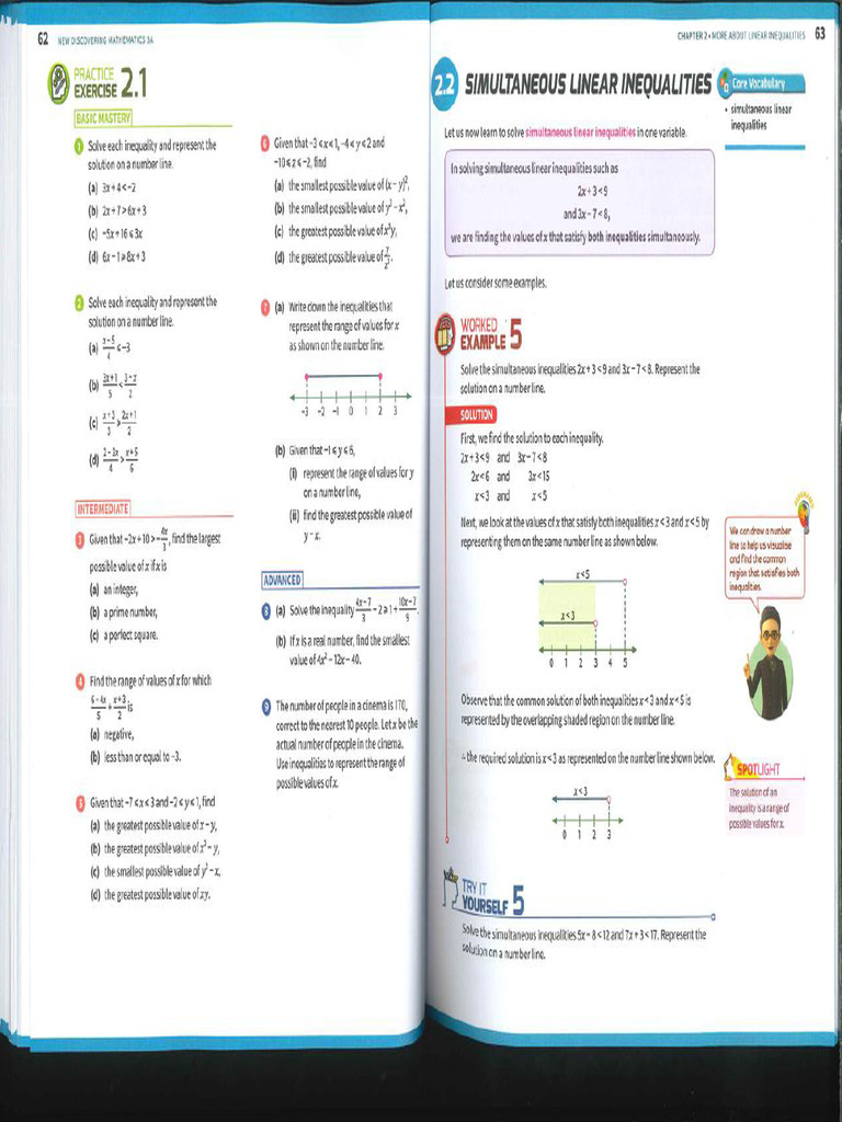 Linear Inequalities Section 2.2 | PDF