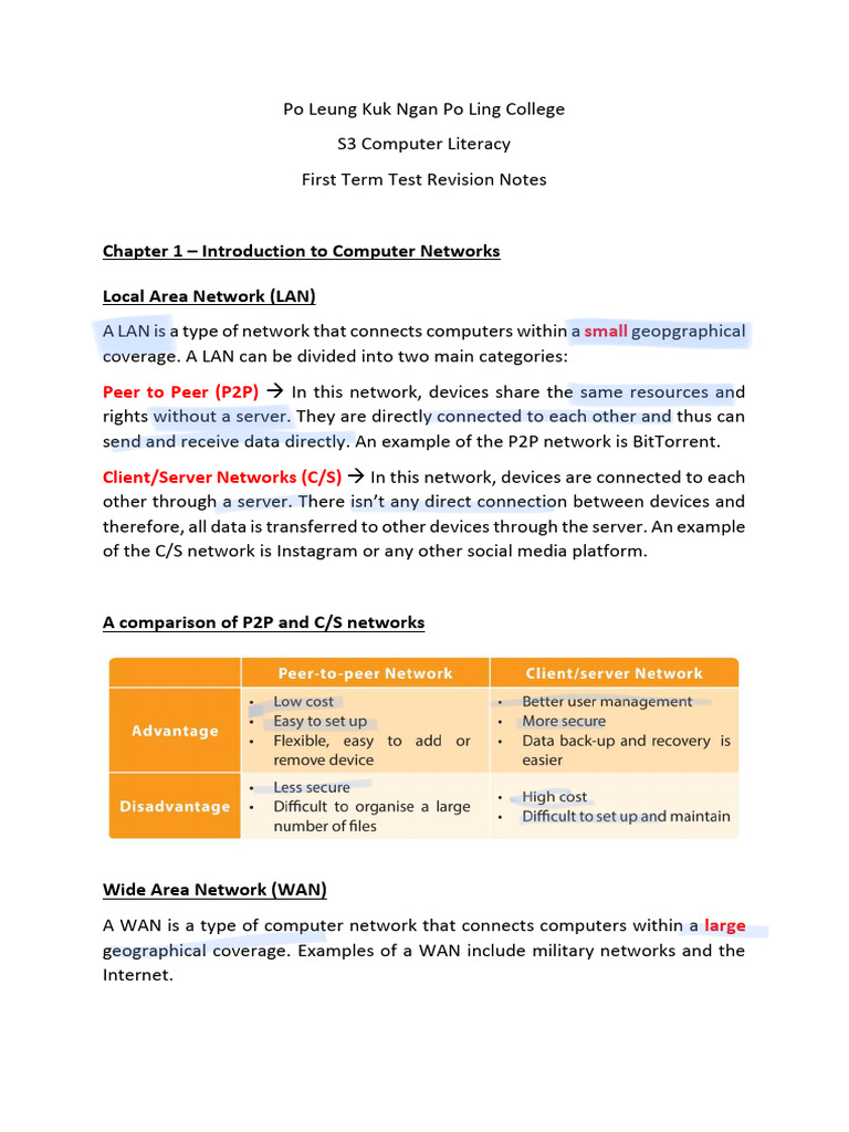 Computer Networks Revision Notes | PDF | Computer Network | Internet ...