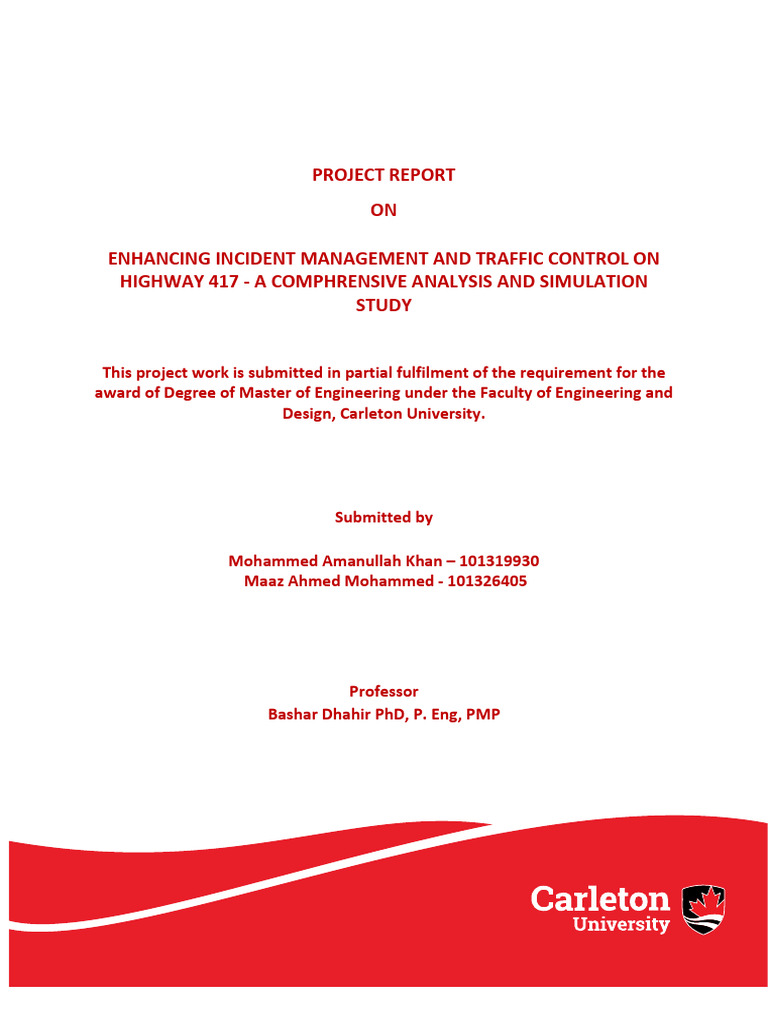 Traffic Engineering Project Report | PDF | Traffic | Traffic Congestion