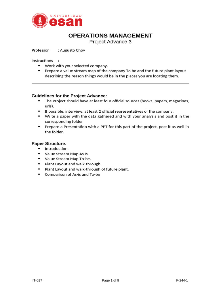 Project Advance 3 Outline | PDF