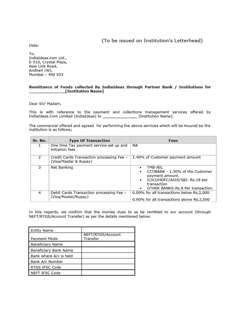 Fund Remittance Agreement with IndiaIdeas | PDF