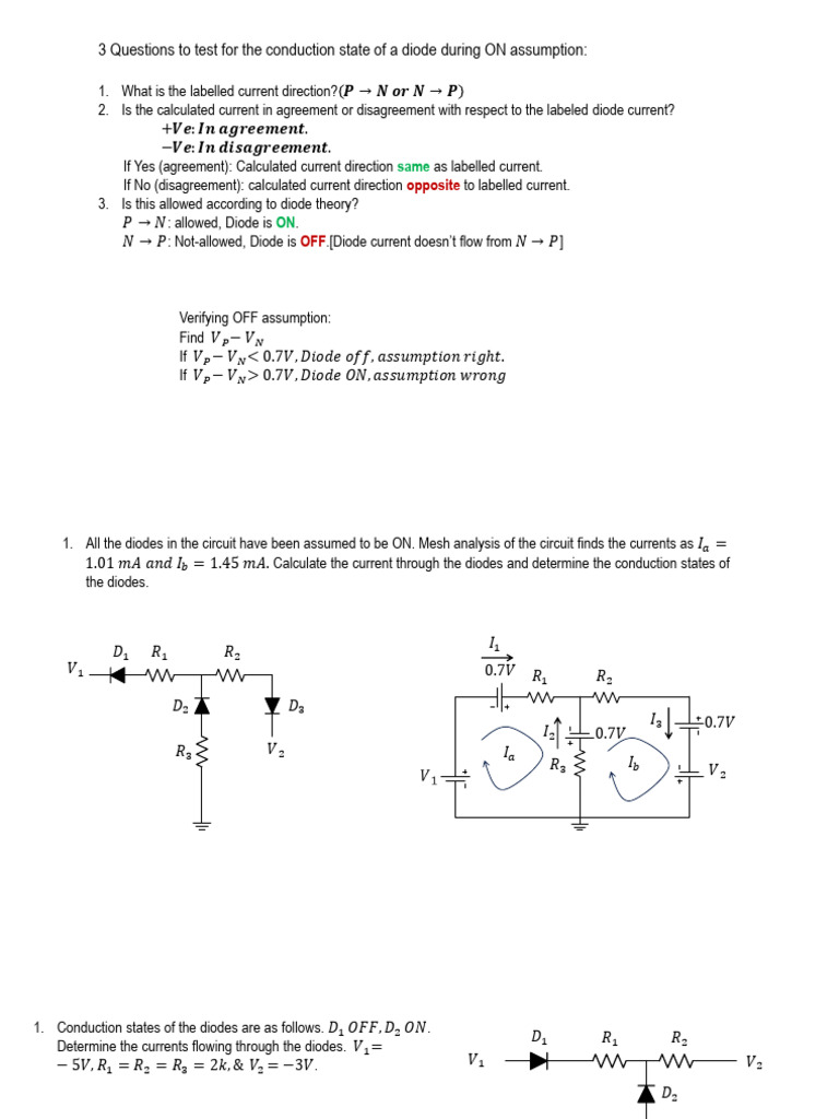 Diode DC Analysis SQs | PDF | Diode | Electrical Network