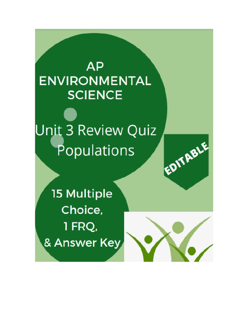 AP Environmental Science Unit 3 Quiz | PDF | Population Growth | Birth Rate