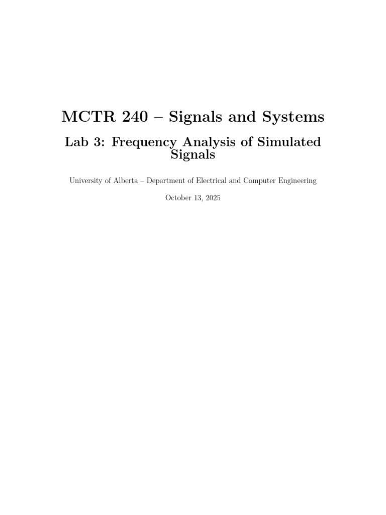 MCTR 240 Lab3 Instruction | PDF | Fourier Analysis | Spectral Density
