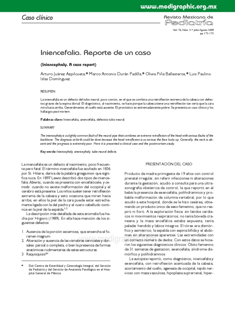 Iniencefalia | PDF | Aorta | Desorden congenito