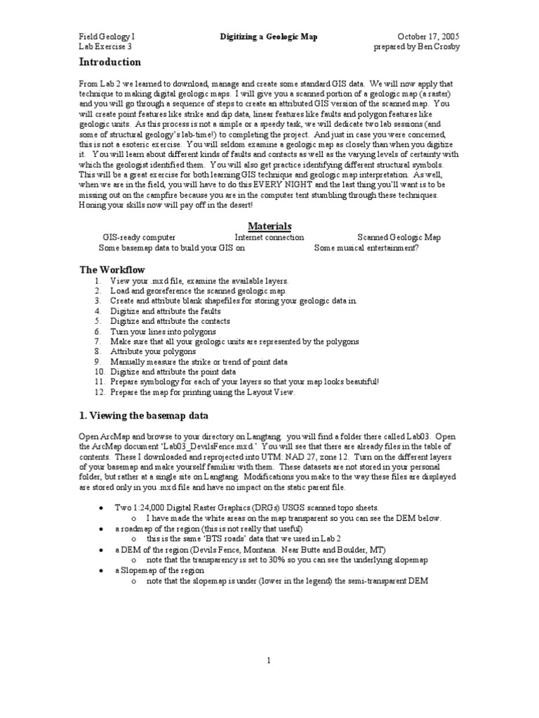 ArcGIS How 2 Digitize Geologic Maps | PDF | Geographic Information ...