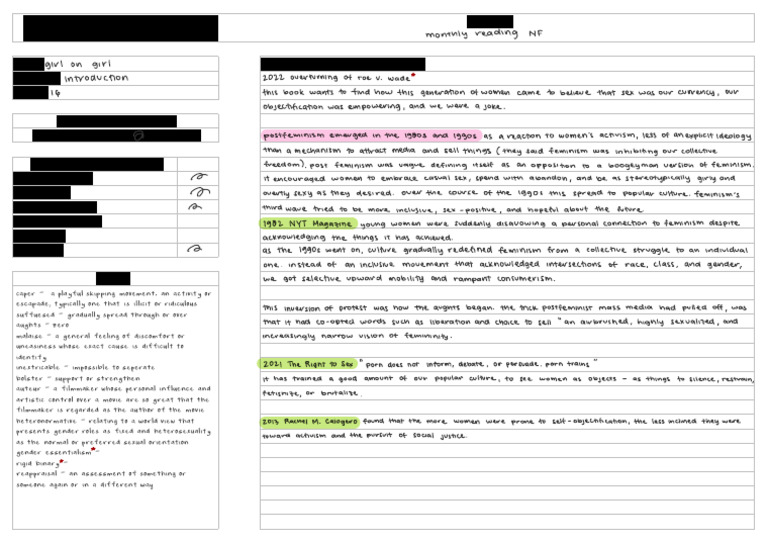 Summary of "Girl on Girl" Themes | PDF | Feminism | Gender Studies