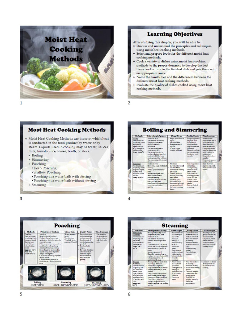 Lesson 2 - Moist Heat Cooking Methods | PDF