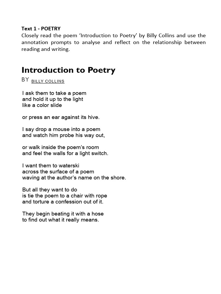 Text 1 Introduction To Poetry | PDF