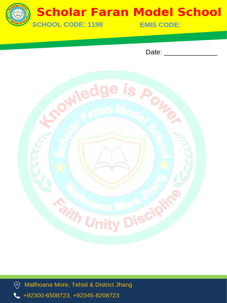 Letterhead Scholar Faran Model School | PDF