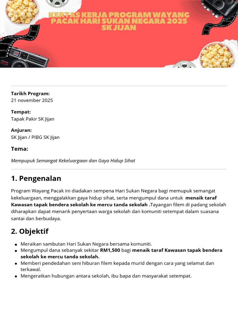Wayang Pacak SK Jijan untuk Hari Sukan | PDF