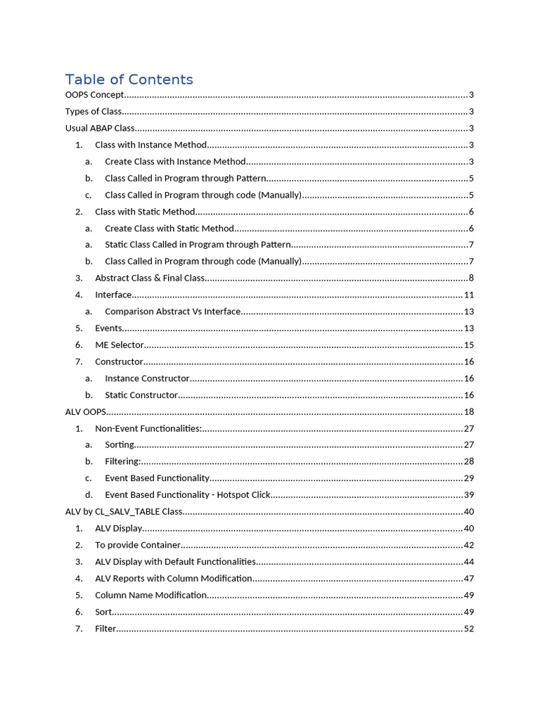 ABAP_Oops | PDF | Method (Computer Programming) | Class (Computer Programming)
