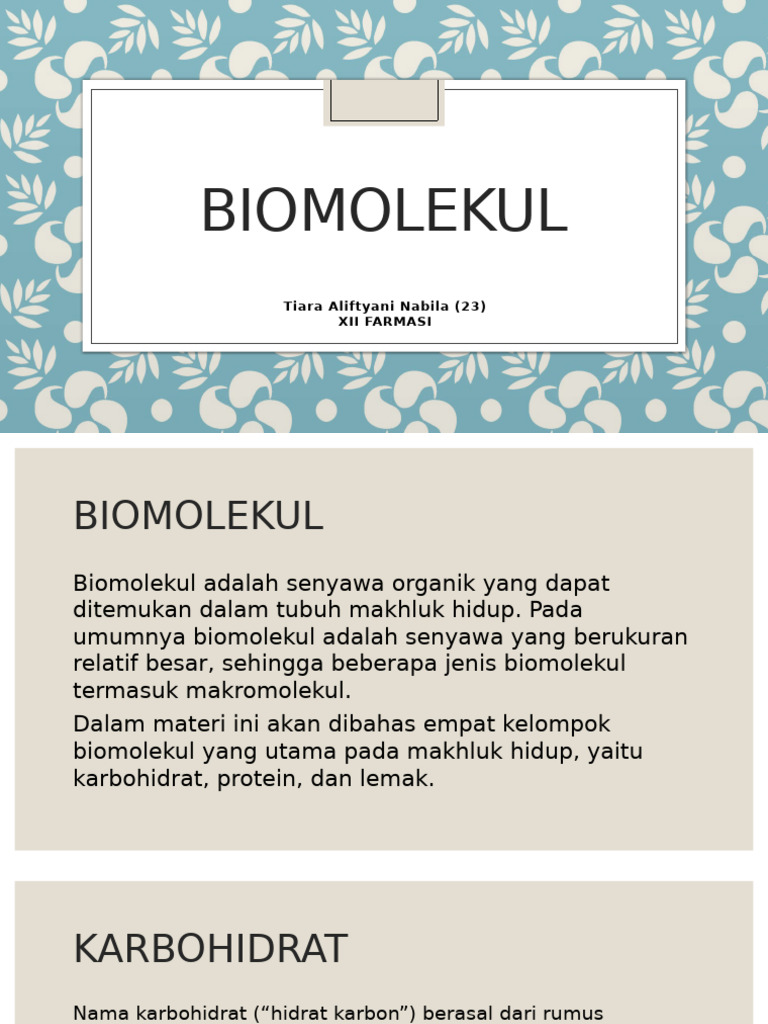 Pengertian dan Jenis Biomolekul | PDF