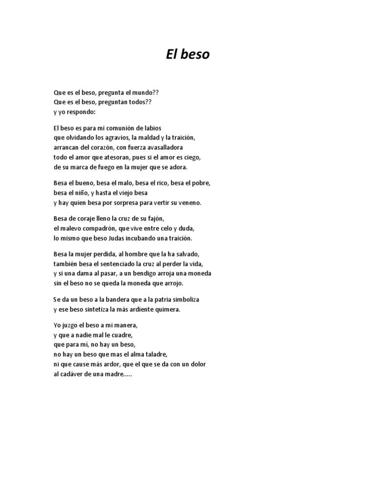 Poema El Beso | PDF
