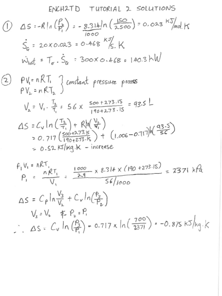 2TD Tutorial 2 Solutions | PDF