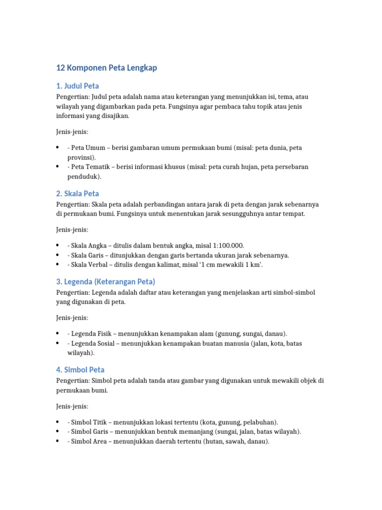 12 Komponen Peta dan Fungsinya | PDF