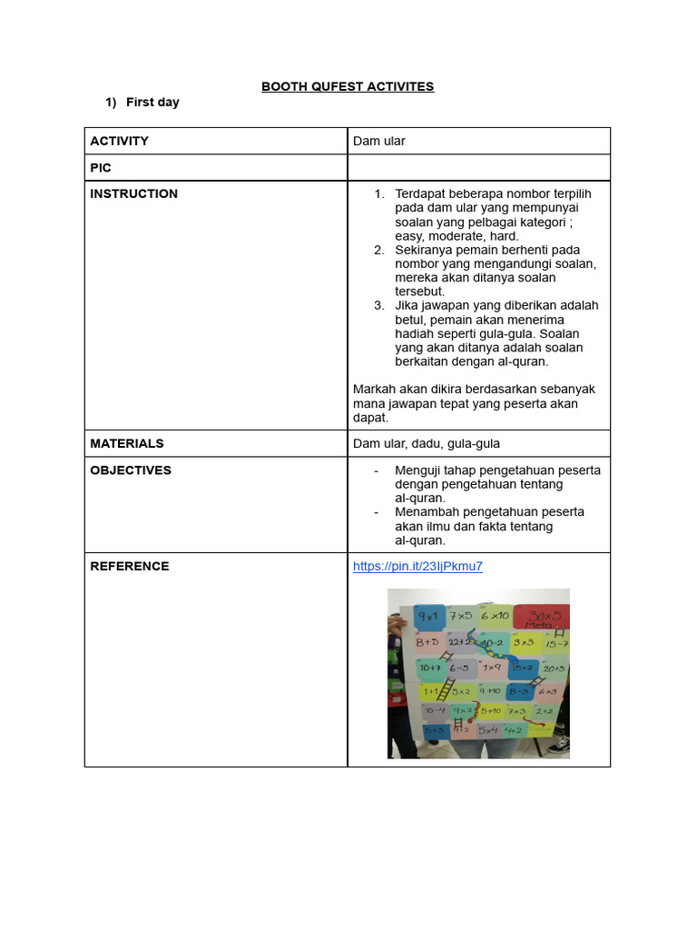Booth Qufest Module Template | PDF
