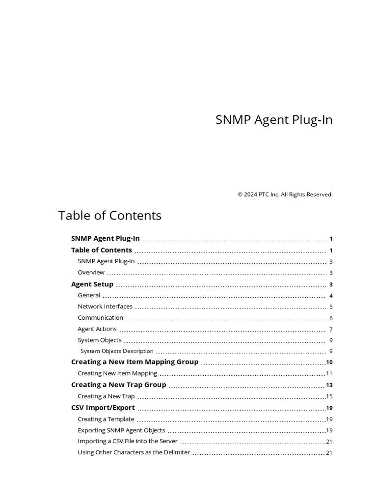 SNMP Agent Manual | PDF | Port (Computer Networking) | Comma Separated ...